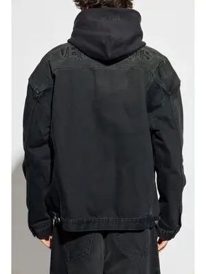 Vetements Hooded Denim Jacket - Black