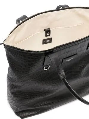 Dolce & Gabbana Crocodile-embossed Leather Tote Bag - Black