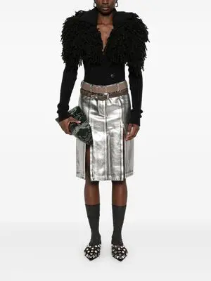 Attico Coated Denim Midi Skirt