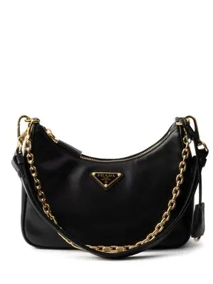 Prada Re-edition Leather Mini Bag - Black