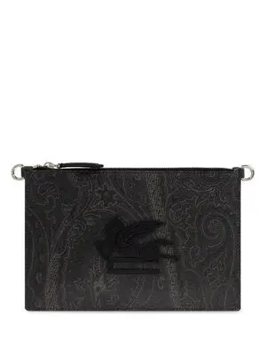 Etro Pegasu Patch Clutch - Black