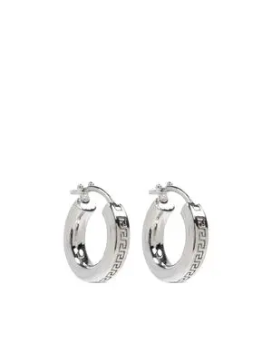 Versace Greca Hoop Earrings - Silver