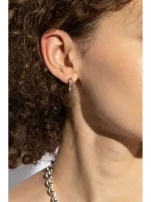 Versace Greca Hoop Earrings - Silver