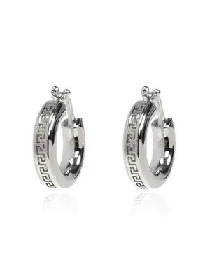 Versace Greca Hoop Earrings - Silver