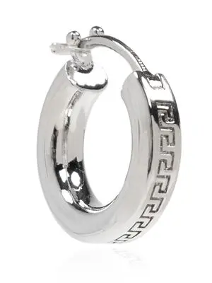 Versace Greca Hoop Earrings - Silver