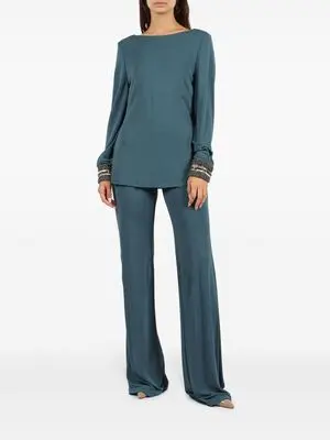 Alberta Ferretti Embroidered-cuffs Blouse