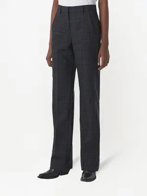Burberry Check Wool Tailored Trousers