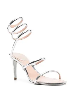 Rene Caovilla 80mm Cleo Heel Sandals - Silver