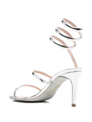 Rene Caovilla 80mm Cleo Heel Sandals - Silver