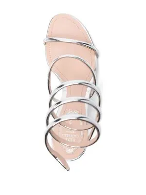 Rene Caovilla 80mm Cleo Heel Sandals - Silver