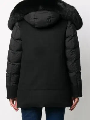 MOORER Zip-front Padded Coat - Black