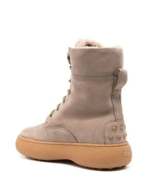 TOD'S Logo-debossed Combat Boots