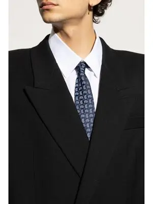 Etro Micro-paisley Silk Neck Tie - Blue