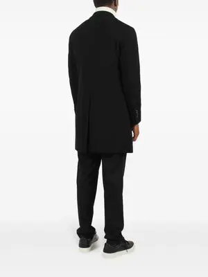 Tagliatore Brooch-detail Tailored Coat - Black