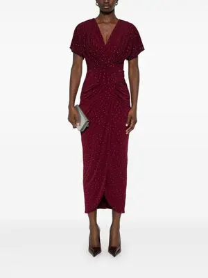 NISSA Crystal-embellished Maxi Dress - Red