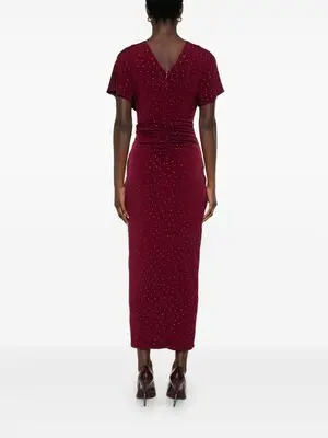 NISSA Crystal-embellished Maxi Dress - Red