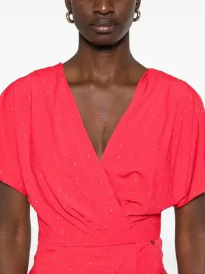 NISSA Crystal-embellished Maxi Dress - Red