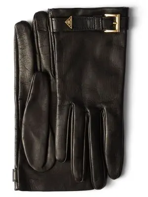 Prada Nappa Leather Gloves - Black