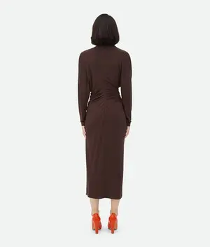 Bottega Veneta Crepe Viscose Jersey Dress - Clove