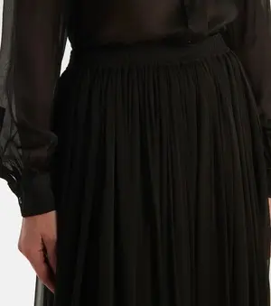 Saint Laurent Ruffled Silk Maxi Skirt
