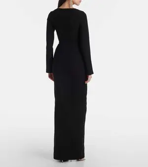 RASARIO Cutout Crepe Maxi Dress