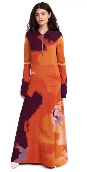 rodebjer art shirt dress Rodebjer Clemins Art Dress In Flame Multi - 80% Off