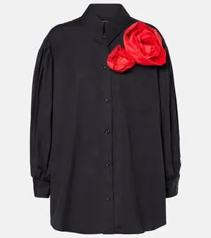Simone Rocha Cotton Appliqué Shirt - Black