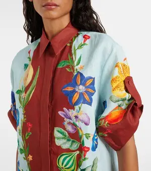 ALEMAIS Alémais Dahlia Floral Linen Shirt - Multicoloured