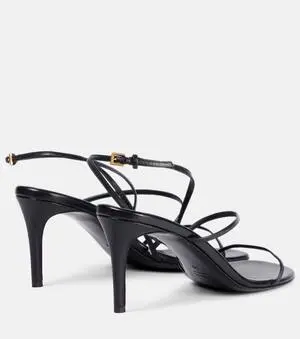 Khaite Loop 75 Leather Sandals - Black