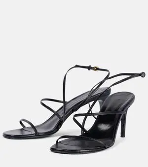 Khaite Loop 75 Leather Sandals - Black