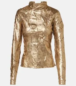 Ganni Metallic Blouses