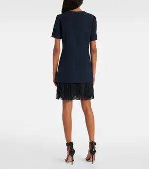 Oscar De La Renta Tweed And Lace Minidress