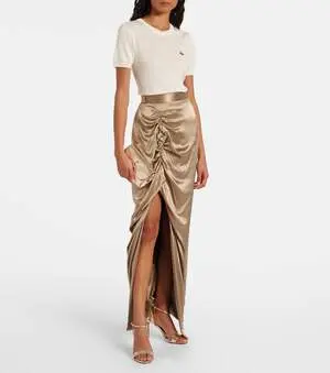 VIVIENNE WESTWOOD Panther Asymmetric Maxi Skirt - Gold