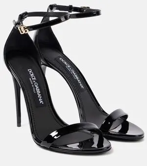 Dolce & Gabbana 105 Patent Leather Sandals - Black