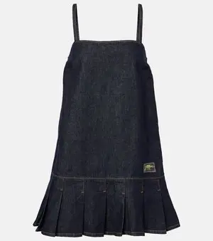 GANNI Pleated Denim Minidress