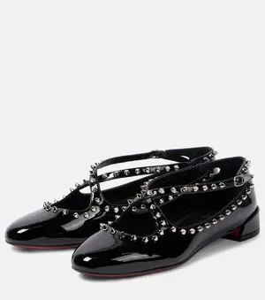 CHRISTIAN LOUBOUTIN Pilouta Jane Spiked Ballet Flats - Black