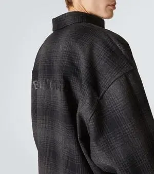 Balenciaga Checked Wool-blend Flannel Shirt