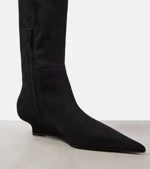 TOTEME Sharp 40 Suede Knee-high Boots