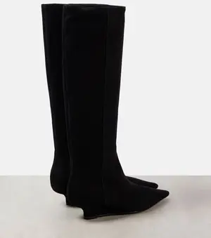 TOTEME Sharp 40 Suede Knee-high Boots