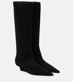 TOTEME Sharp 40 Suede Knee-high Boots