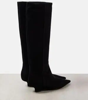 TOTEME Sharp 40 Suede Knee-high Boots