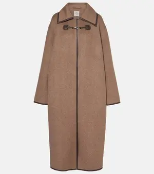 TOTEME Double Clasp Wool Coat - Brown