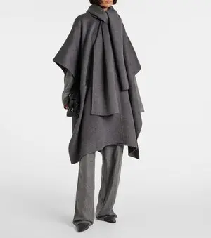 TOTEME Doublé Wool Scarf Coat - Grey