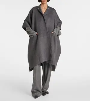 TOTEME Doublé Wool Scarf Coat - Grey