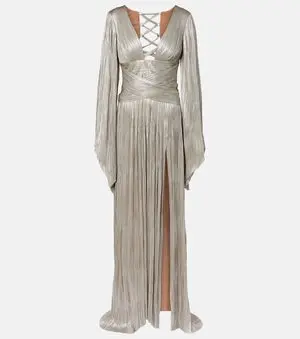 MARIA LUCIA HOHAN Alana Pleated Silk Gown - Silver