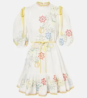 ALEMAIS Alémais Embroidered Cotton Minidress