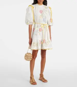ALEMAIS Alémais Embroidered Cotton Minidress