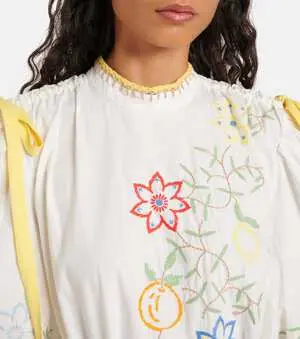 ALEMAIS Alémais Embroidered Cotton Minidress