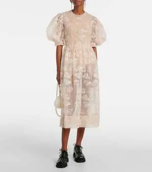 Simone Rocha Embroidered Midi Dress