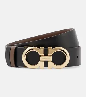 FERRAGAMO Gancini Reversible Leather Belt - Brown
